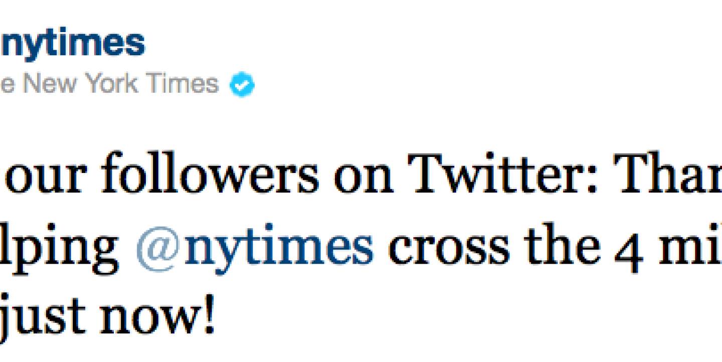 New York Times Twitter followers now more than double the number of ... New York Times Twitter followers now more than double the number of ...